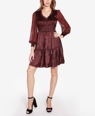 Belldini Black Label Women's Printed Tiered Ruffle Dress - Macy's