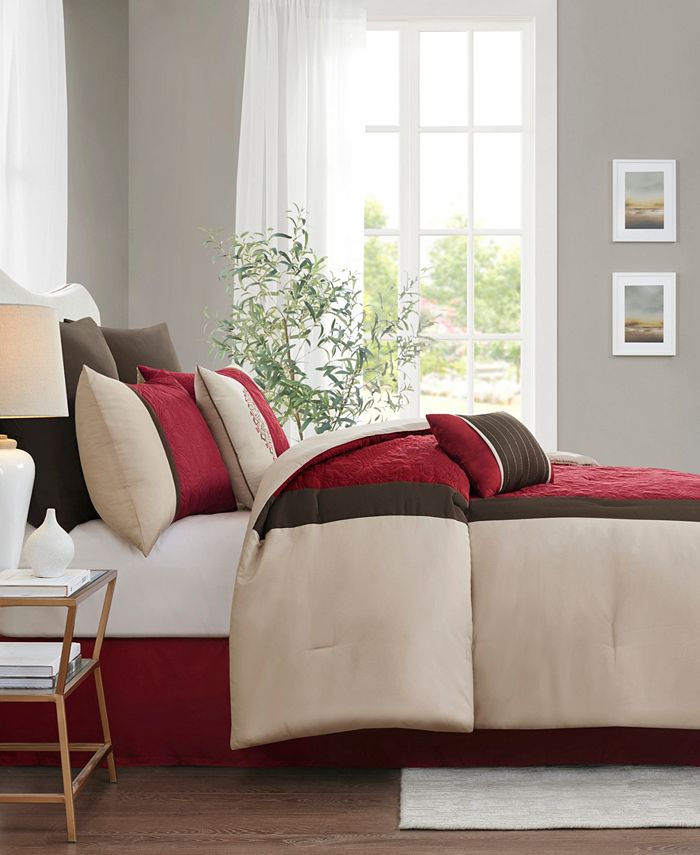 510 Design Arcadia Quilted & Pieced 8-Pc. Comforter Set, King - Macy's