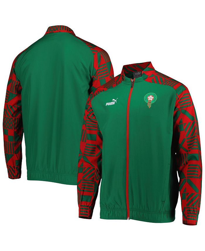 Puma Men's Green Morocco National Team Pre-Match Raglan Full-Zip ...