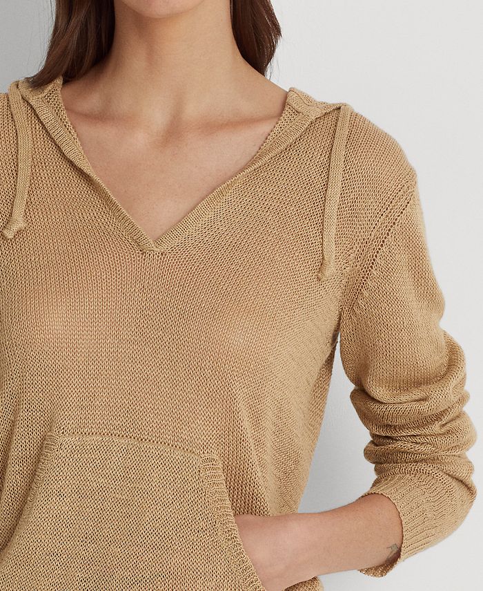 Lauren Ralph Lauren Women's Linen Hoodie Sweater - Macy's
