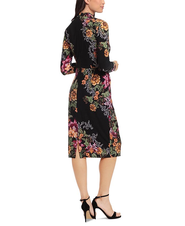London Times Women's Mock-Turtleneck Floral Sheath Dress - Macy's