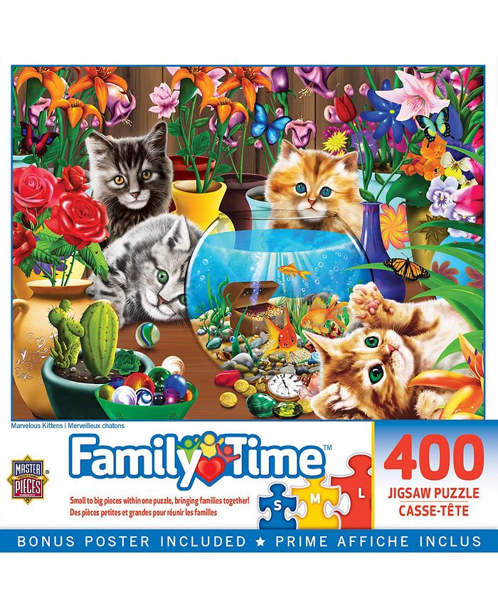 Masterpieces Family Time - Marvelous Kittens 400 Piece Jigsaw Puzzle ...
