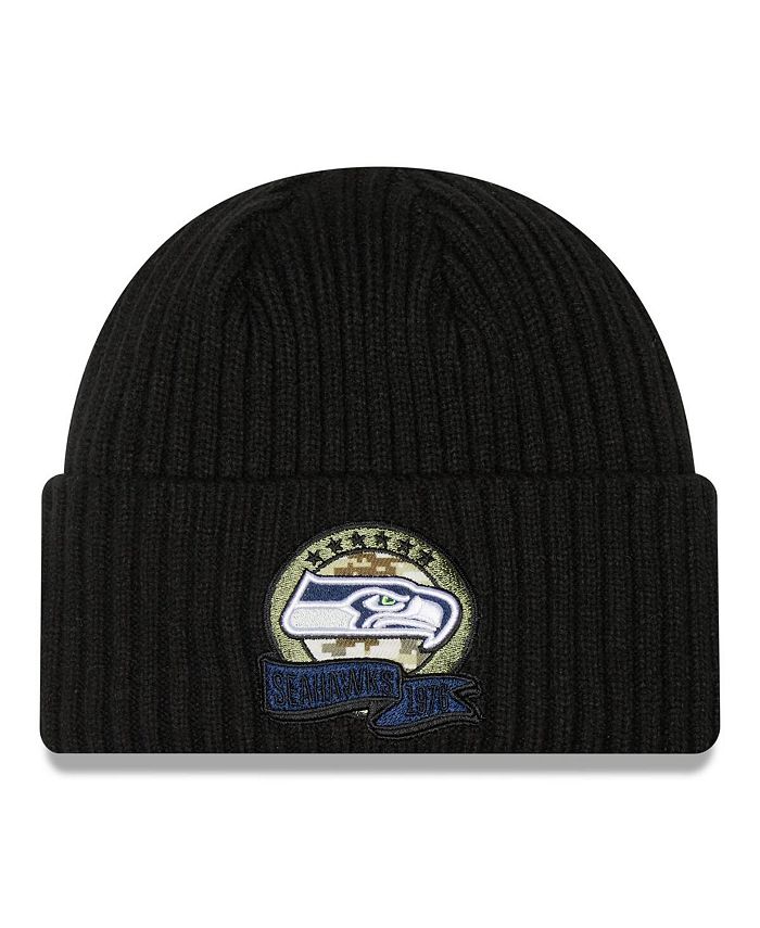 New Era Men's Black Seattle Seahawks 2022 Salute To Service Knit Hat ...