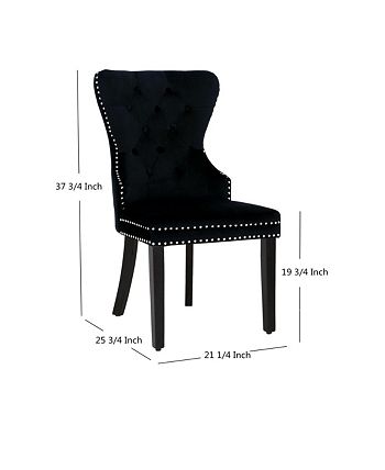 WestinTrends Velvet Upholstered Tufted Dining Chairs Set of 2 - Macy's