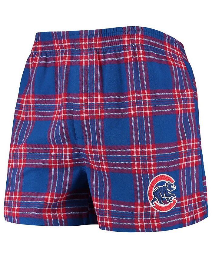 Concepts Sport Men's Royal and Red Chicago Cubs Takeaway Flannel Boxers ...