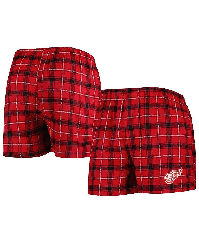 Concepts Sport Men's Red, Black Detroit Red Wings Ledger Flannel Boxers ...