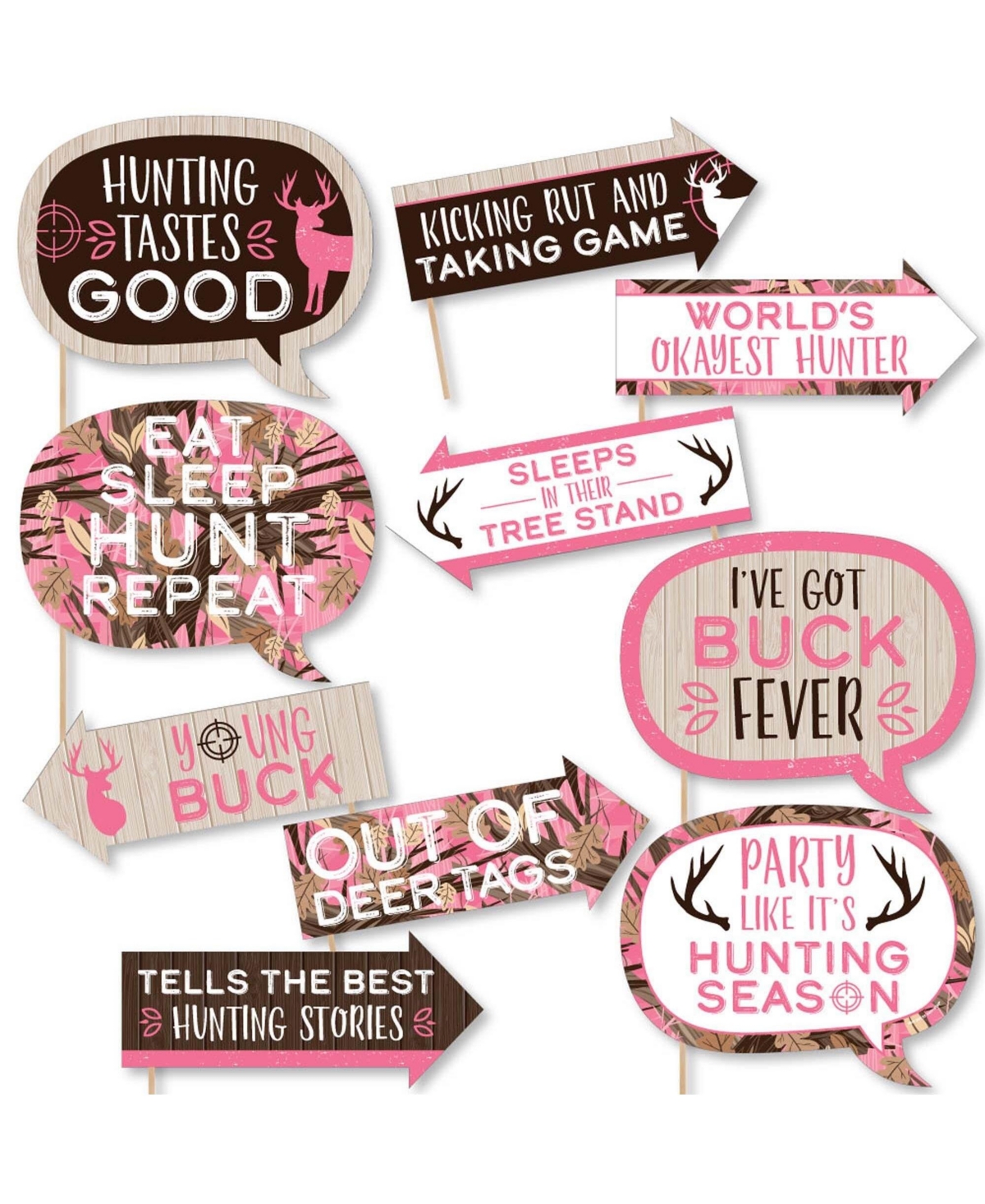 Big Dot Of Happiness Funny Pink Gone Hunting - Deer Hunting Girl Camo ...