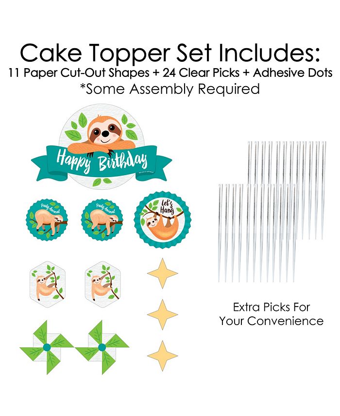 Big Dot of Happiness Let's Hang - Sloth - Birthday Party Cake ...