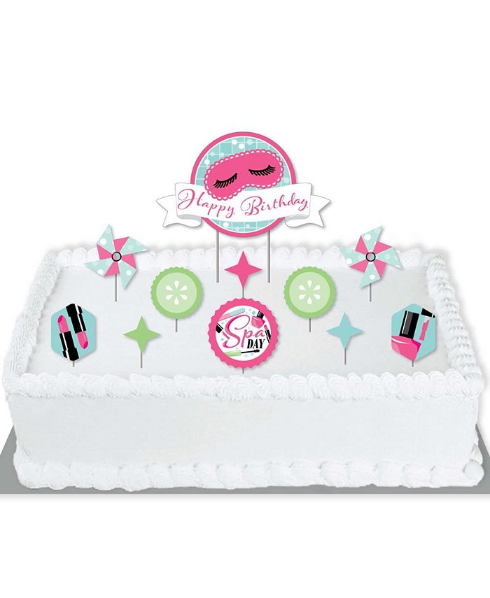 Big Dot of Happiness Spa Day - Birthday Party Cake Decorating Kit ...