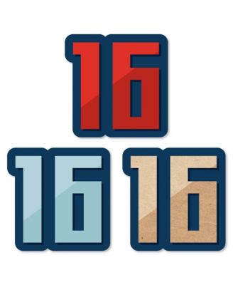 Boy 16th Birthday - DIY Shaped Sweet Sixteen Birthday Party Cut-Outs ...