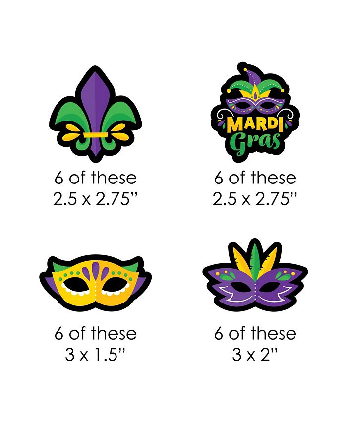 Big Dot of Happiness Colorful Mardi Gras Mask - DIY Shaped Masquerade ...