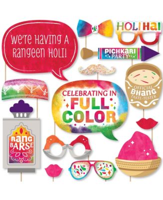 Holi Hai - Festival of Colors Party Photo Booth Props Kit - 20 Count ...