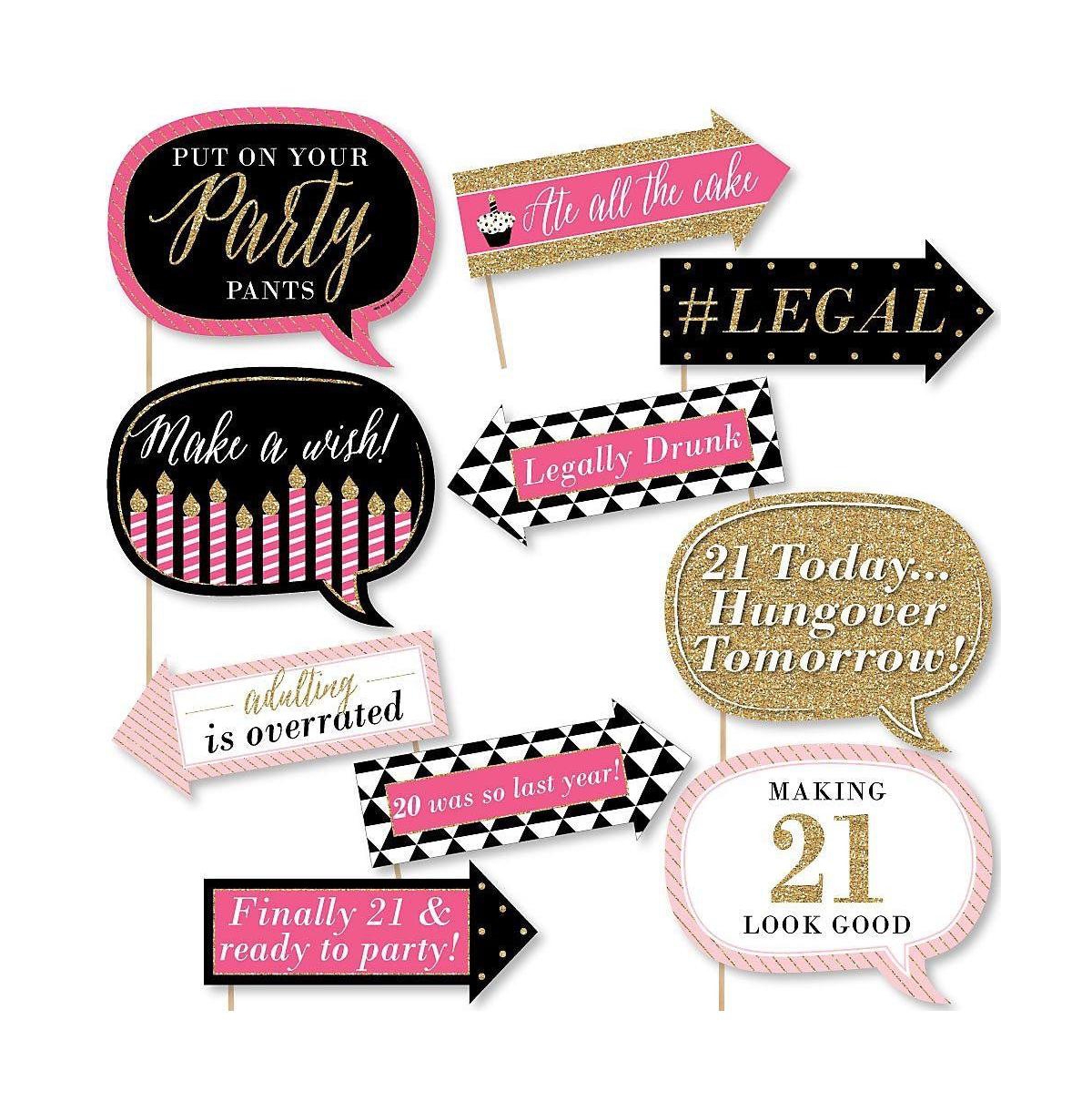 Big Dot Of Happiness Funny Finally 21 Girl - 21st Birthday Party Photo ...