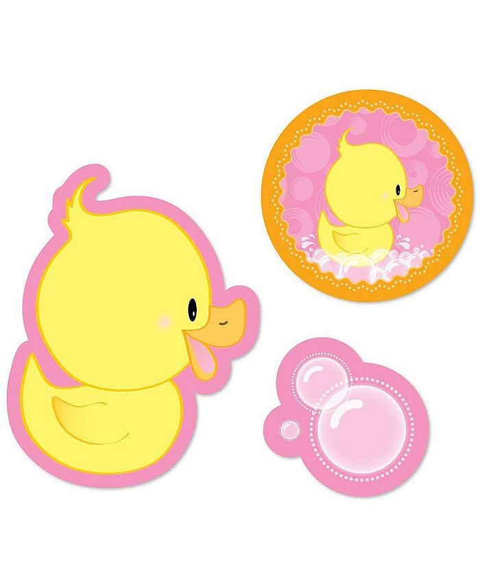 Big Dot of Happiness Pink Ducky Duck - DIY Shaped Girl Baby Shower or ...