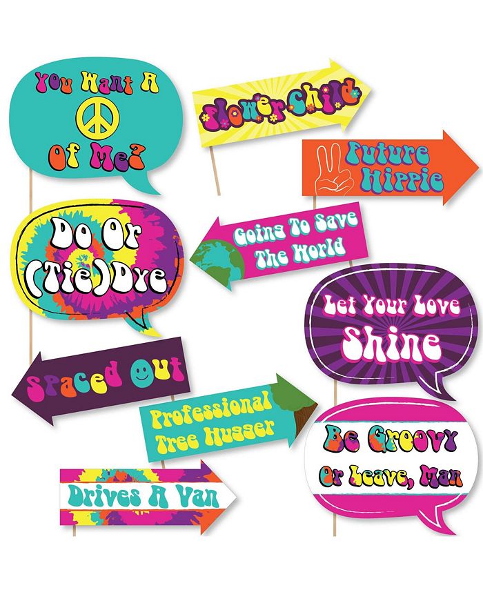 Big Dot of Happiness Funny 60's Hippie - 1960s Groovy Party Photo Booth ...