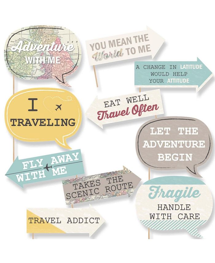 Big Dot of Happiness Funny World Awaits - Travel Themed Photo Booth ...