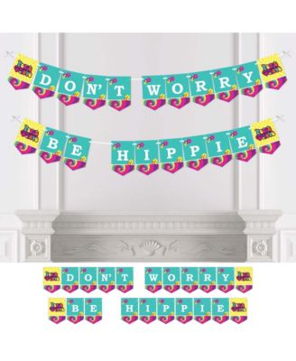 60's Hippie - 1960s Bunting Banner - Groovy Party Decor - Don't Worry ...