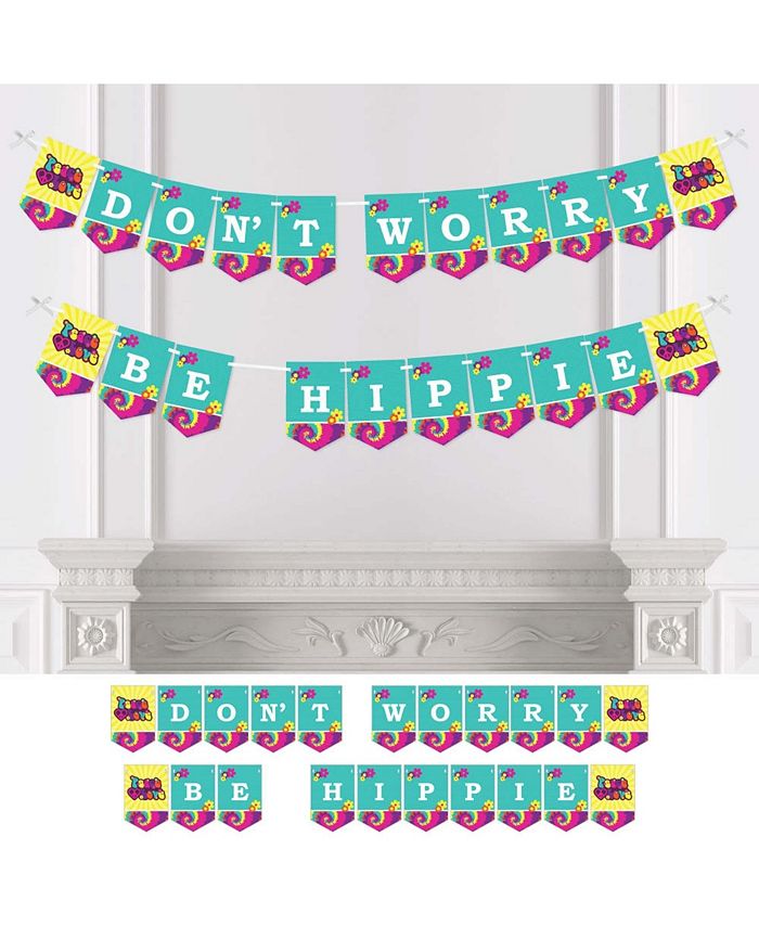 Big Dot of Happiness 60's Hippie - 1960s Bunting Banner - Groovy Party ...
