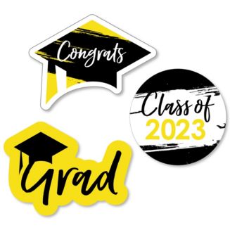 Yellow Grad - Best is Yet to Come - DIY Shaped 2023 Grad Party Cut-Outs ...