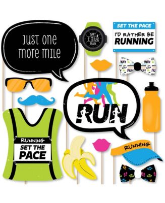 Set the Pace - Running - Track, Marathon Party Photo Booth Props Kit ...