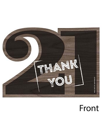 Big Dot of Happiness Finally 21 - 21st Birthday Party Shaped Thank You ...