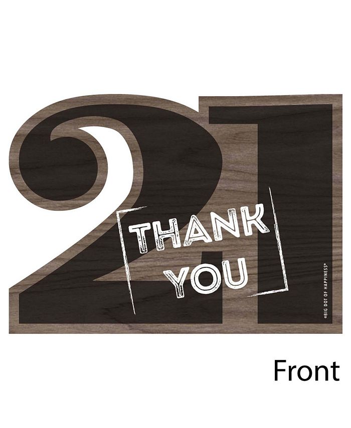 Big Dot of Happiness Finally 21 - 21st Birthday Party Shaped Thank You ...