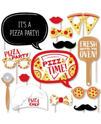 Pizza Party Time - Baby Shower or Birthday Party Photo Booth Props Kit ...