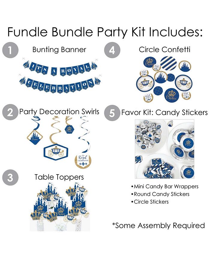 Big Dot of Happiness Royal Prince Charming - Baby Shower or Birthday ...