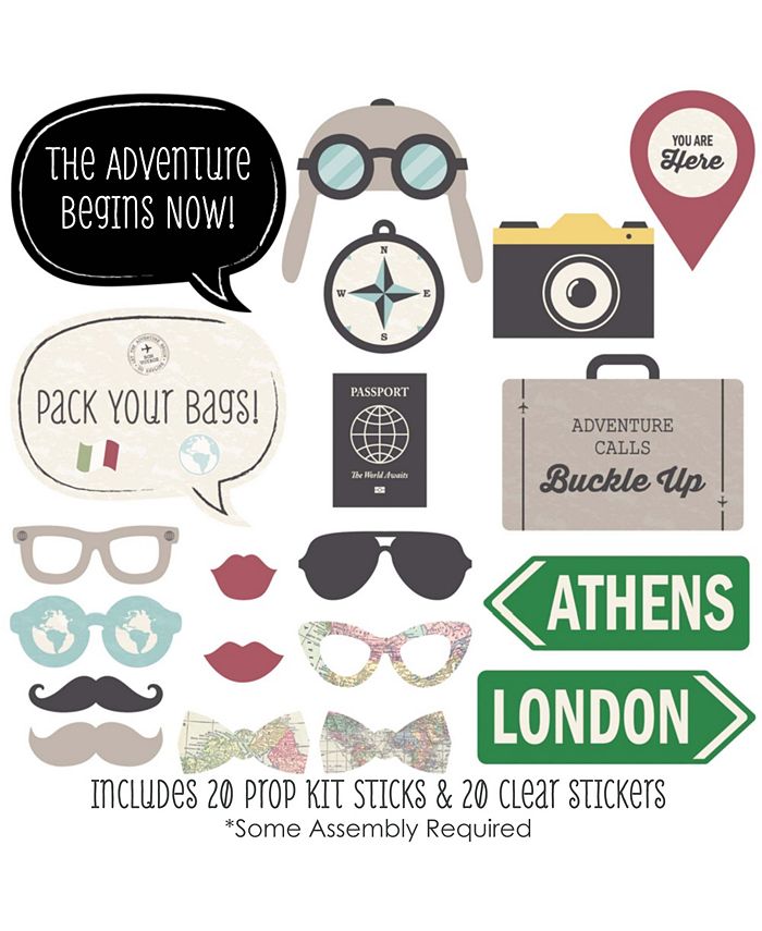 Big Dot of Happiness World Awaits - Travel Party Photo Booth Props Kit ...