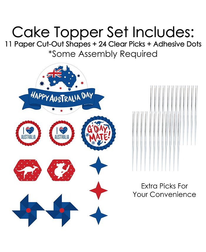 Big Dot of Happiness Australia Day - Aussie Party Cake Decorating Kit ...