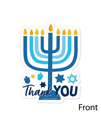 Big Dot of Happiness Hanukkah Menorah Chanukah Holiday Party Thank You ...