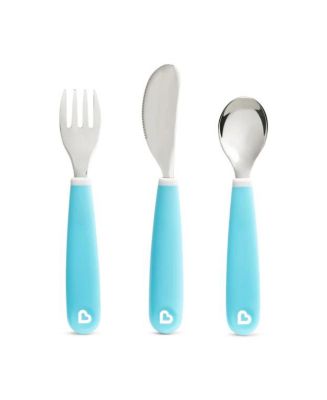 Munchkin Raise Toddler Utensil 2 Piece Fork and Spoon Set, Green - Macy's