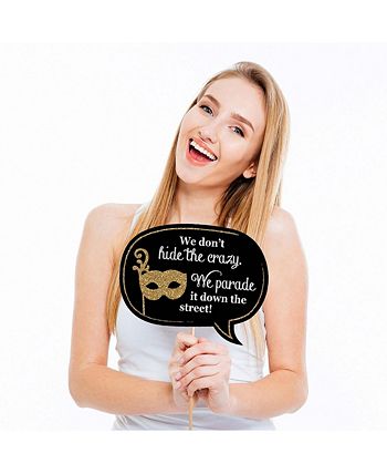 Big Dot of Happiness Mardi Gras - Masquerade Party Photo Booth Props ...