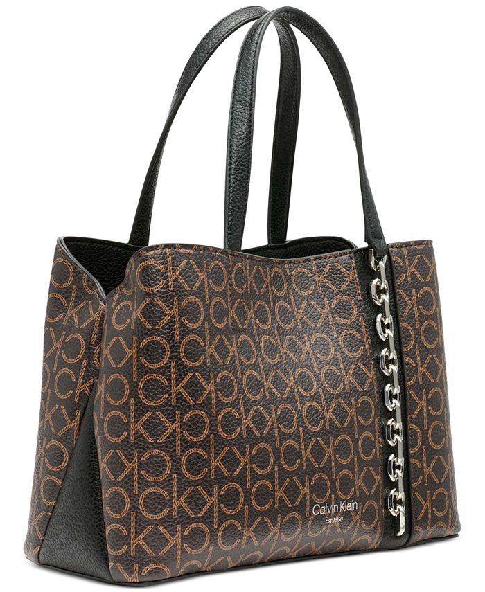 Calvin Klein Adeline Signature Triple Compartment Medium Satchel ...