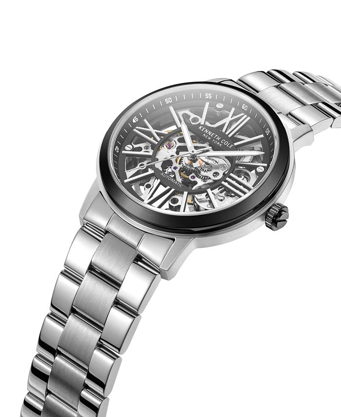 Kenneth Cole New York Men's Automatic Silver-Tone Stainless Steel ...