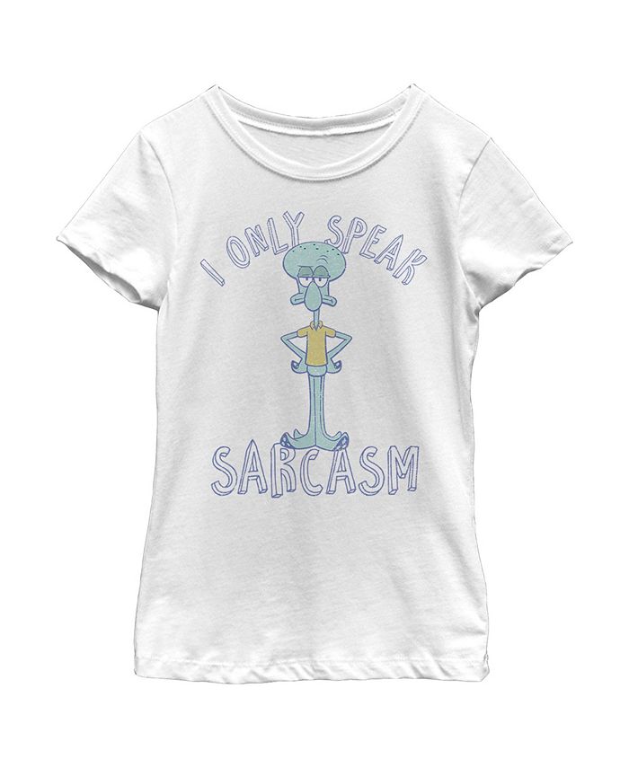 Nickelodeon Girl's SpongeBob SquarePants I Only Speak Sarcasm Squidward ...