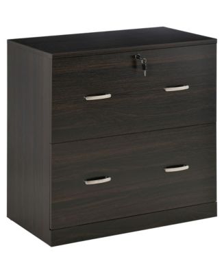 Vinsetto Wood Office File Cabinet with Drawers, Lock and Key for A4 ...