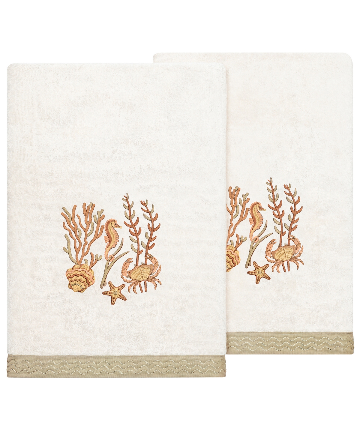 Click here for Linum Home Turkish Cotton Aaron Embellished 2-Pc.... prices