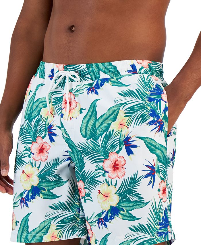 Club Room Men's Daniel Tropical Swim Trunks, Created for Macy's ...