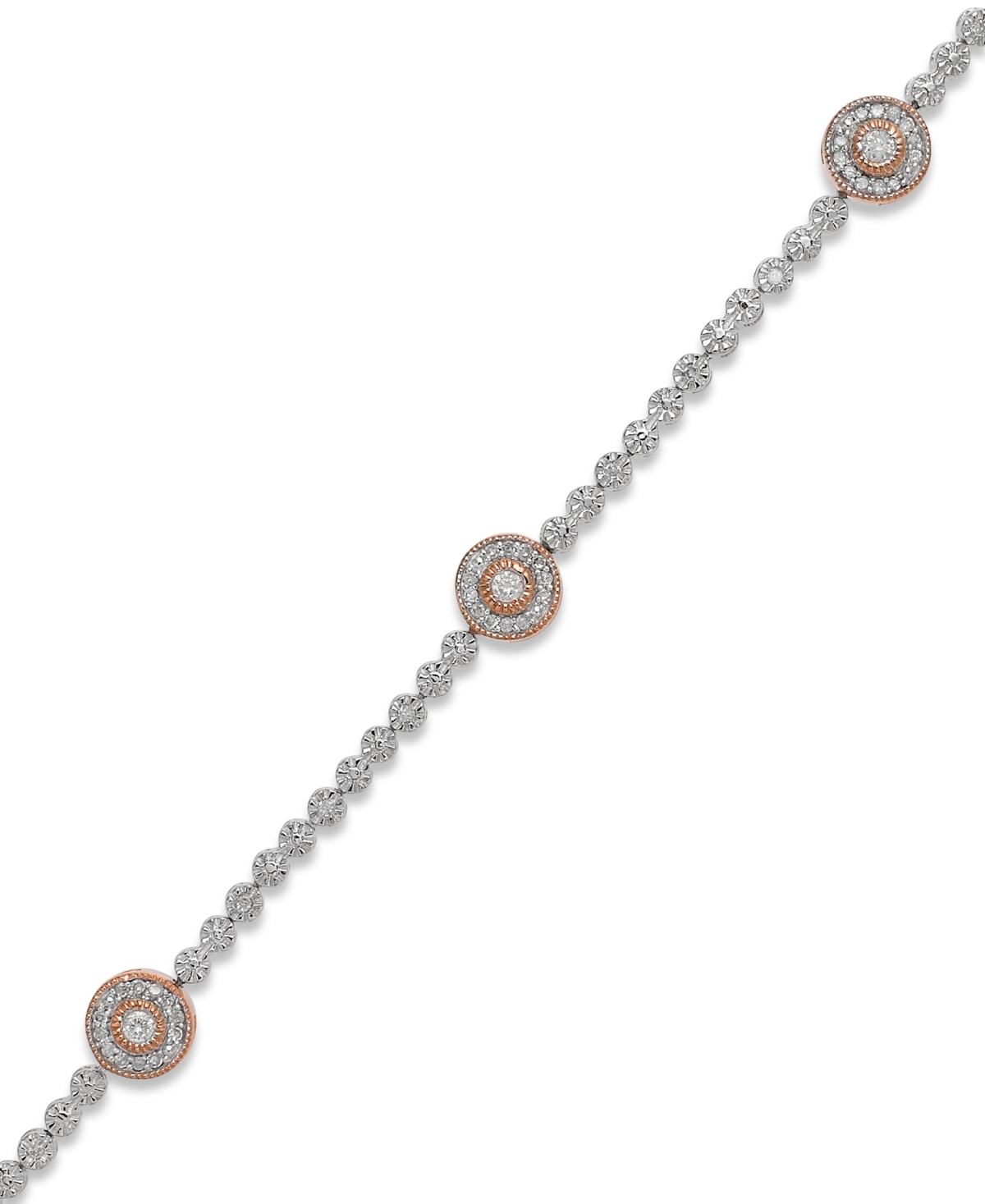 Click here for Diamond Circle Bracelet in 14k Rose Gold over Ster... prices