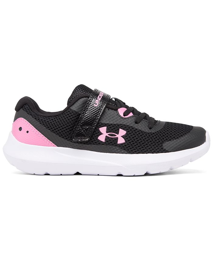 Under Armour Little Girls Surge 3 Stay-Put Running Sneakers from Finish ...