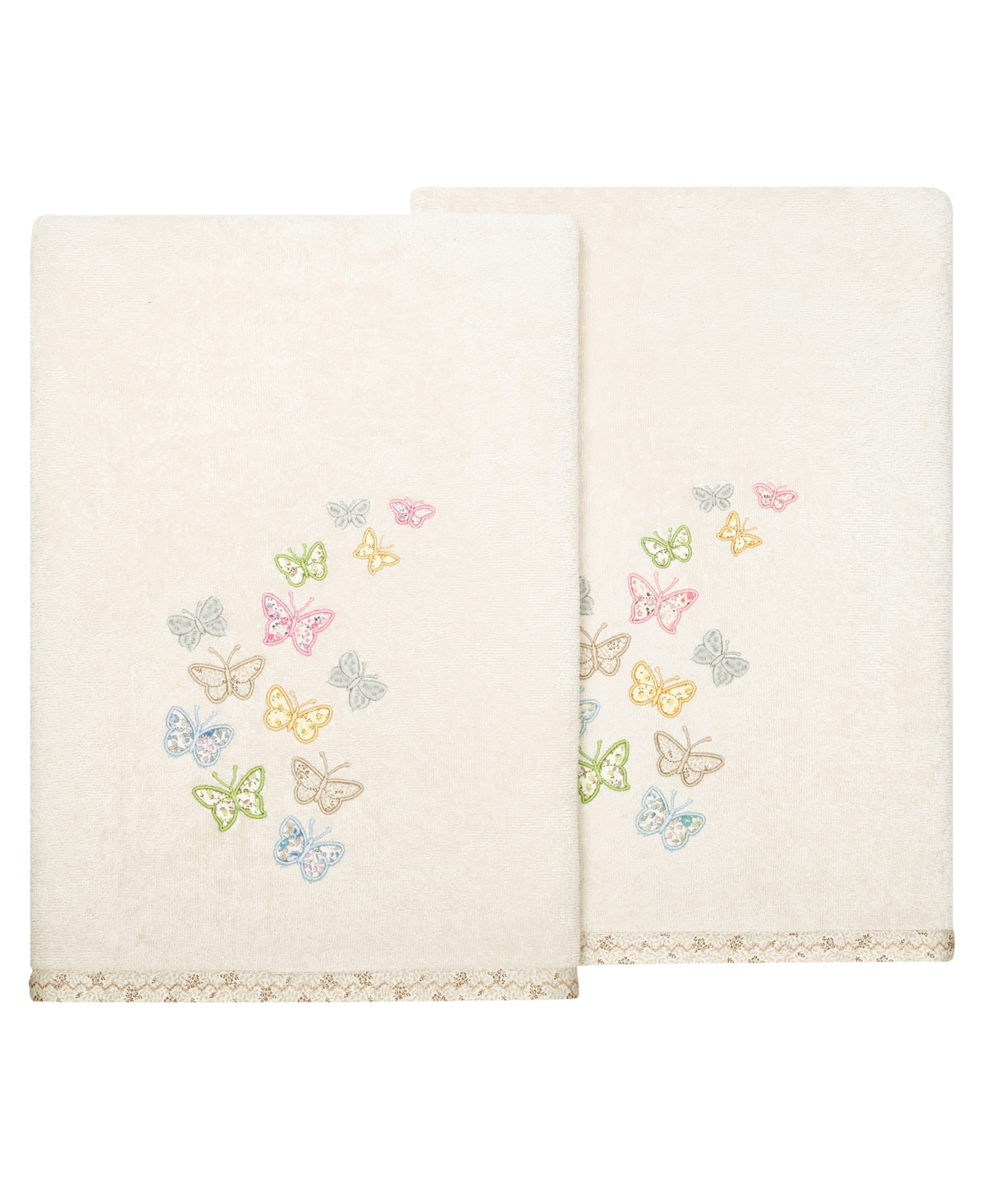 Click here for Linum Home Turkish Cotton Mariposa Embellished 2-P... prices