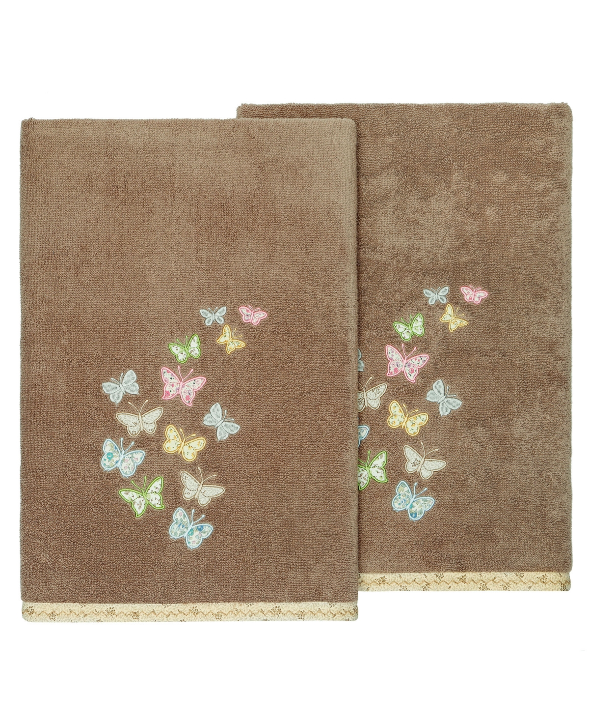 Click here for Linum Home Turkish Cotton Mariposa Embellished 2-P... prices
