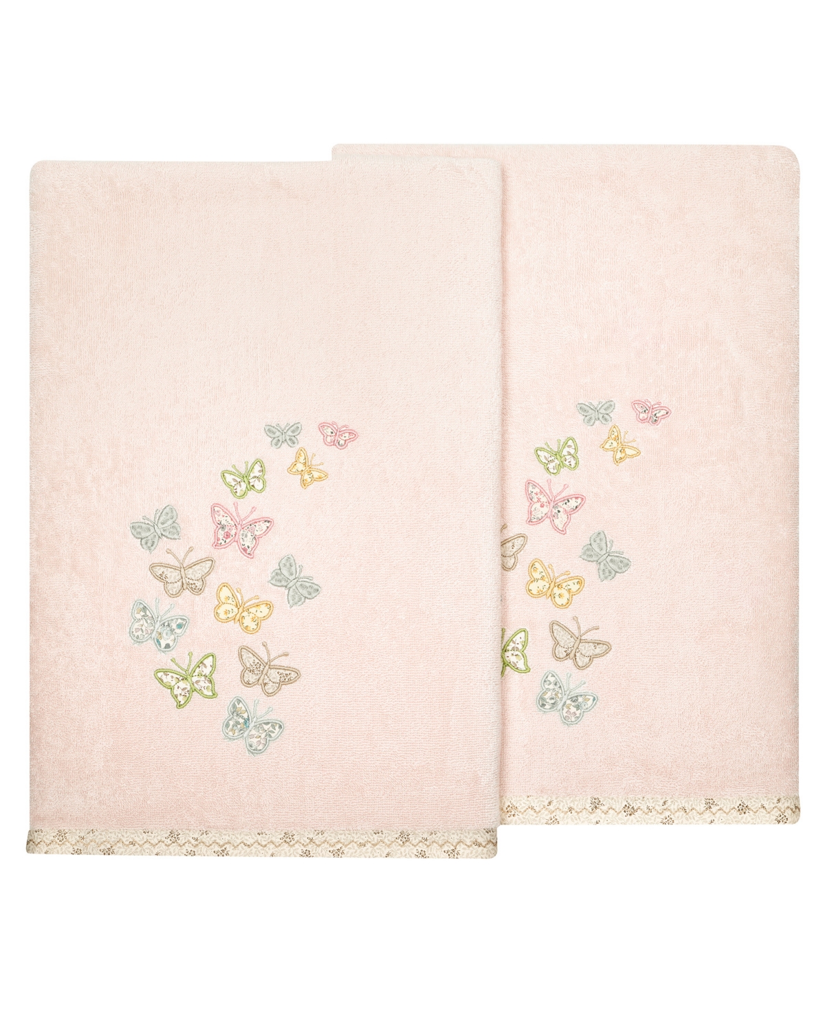 Click here for Linum Home Turkish Cotton Mariposa Embellished 2-P... prices
