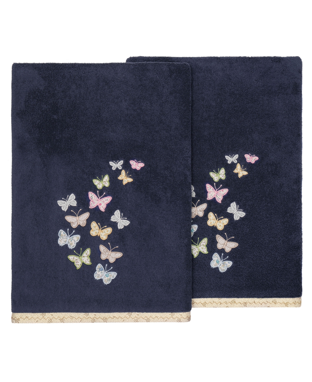 Click here for Linum Home Turkish Cotton Mariposa Embellished 2-P... prices