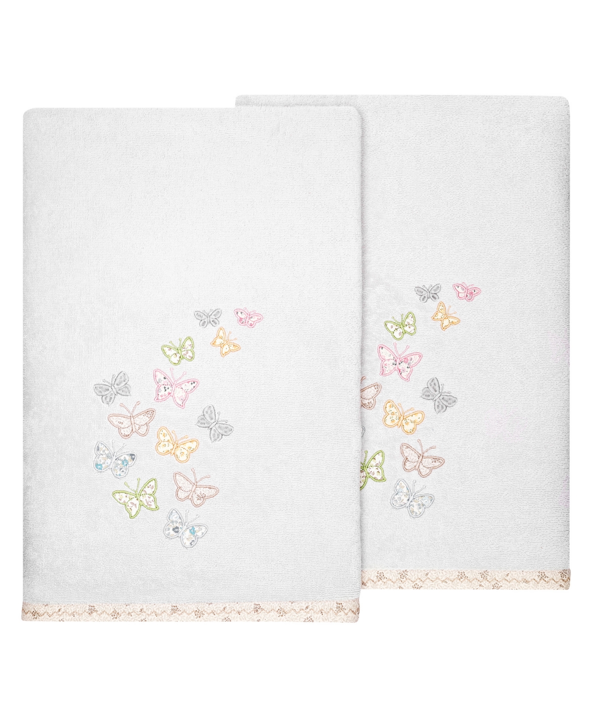 Click here for Linum Home Turkish Cotton Mariposa Embellished 2-P... prices