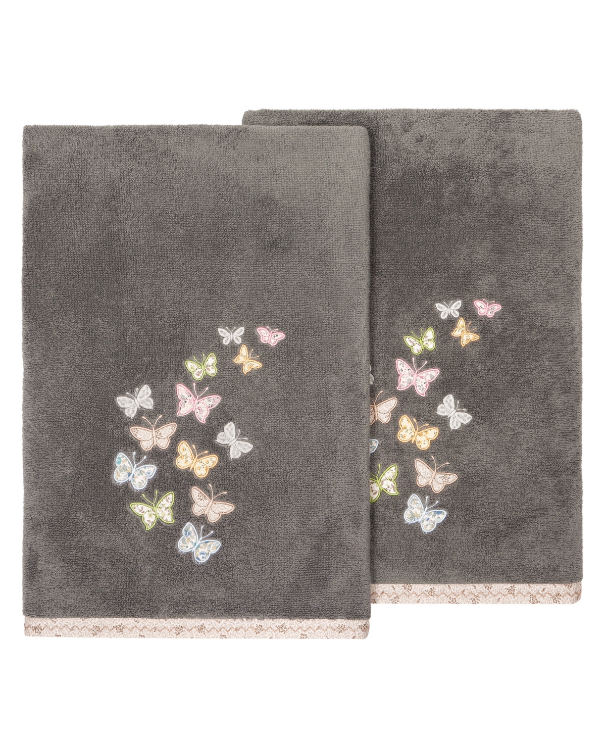 Click here for Linum Home Turkish Cotton Mariposa Embellished 2-P... prices