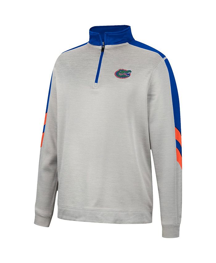 Colosseum Men's Gray and Royal Florida Gators Bushwood Fleece Quarter ...