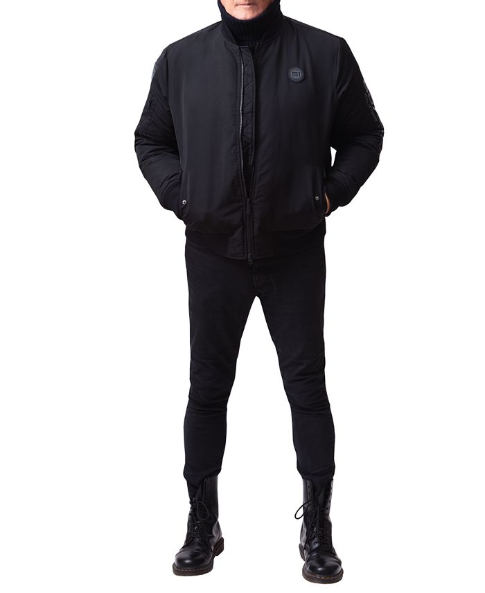 Space One Men's Nasa Inspired Hooded Bomber Jacket with Printed ...