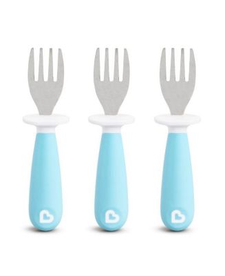 Munchkin Toddler Raise 3 Piece Fork Set, Ergonomic design, Blue - Macy's